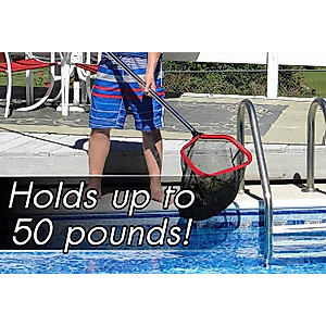 ProTuff 16' Pool Pole + 20" Leaf & 18" Silt Rake Bundle - Unlimited Free Replacements - Pool Cleaning Equipment Kit - Lock Right Mechanism Always Grips, Never Slips