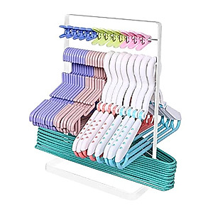 Hanger Storage Organizer,50 Velvet Clothes Hanger Holder,Hanger Stacker Rack for Laundry Closet,Drying Rack,Hanger Caddy Stand for Adult or Child Clothes Hangers(White-2 Pack)