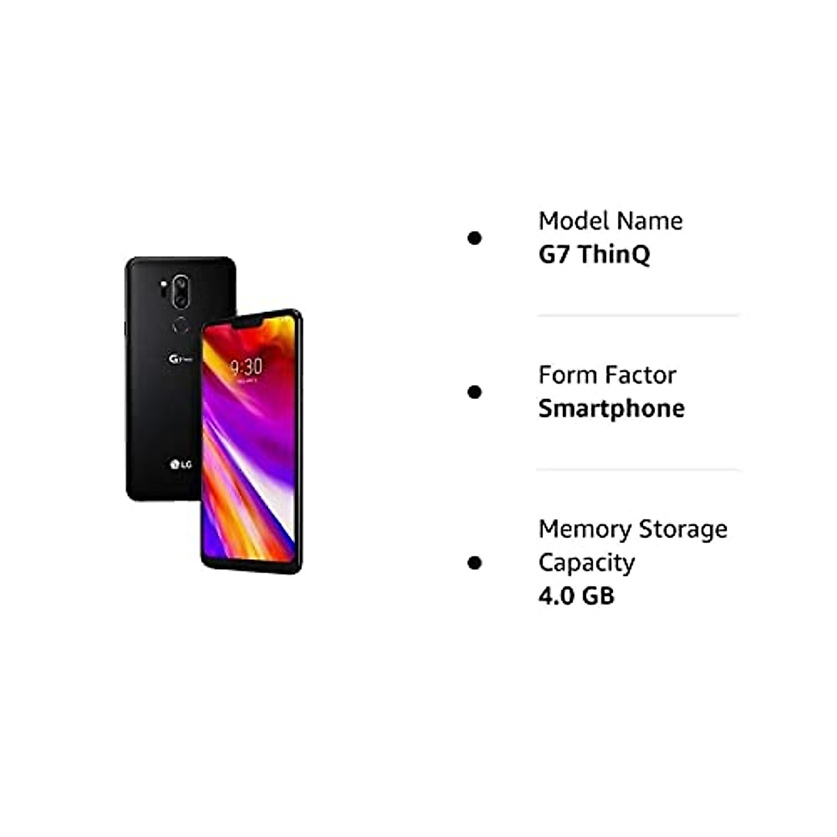 LG - G7 ThinQ for Verizon - 64GB - 6.1in QHD Display - Aurora Black (Renewed)