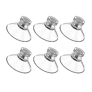 Juxiamal 6pcs Screw Suction Cups Glass Suction Pads 40mm Clear PVC Plastic Sucker Pads Without Hook Extra Strong Suction Power Holder for Bathroom Wall Window Car Shade License Plates