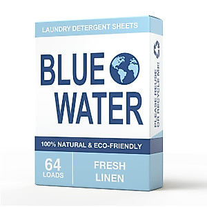 Blue Water, Laundry Detergent Sheets, 64 Loads