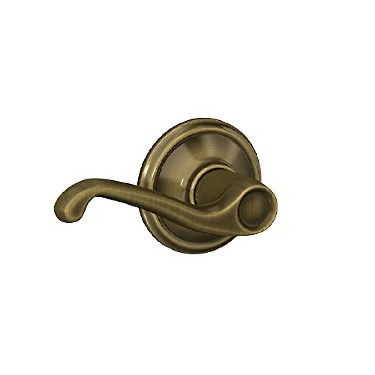 Schlage F10 FLA 609 Flair Door Lever, Hall & Closet Passage Lock, Antique Brass