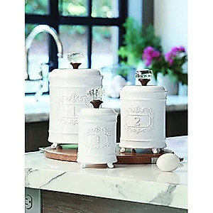 Mud Pie Kitchen Canister (Set of 3), White
