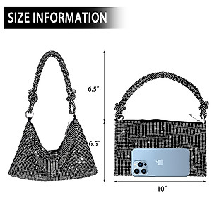 Rhinestone Purse Sparkly Evening bag Silver Clutch Purses for Women Evening, Cross Body Handbags for Party Prom Club Wedding