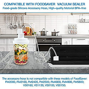 Jar Sealer for Foodsaver Vacuum Sealer, Food Saver Jar Sealer for Wide & Regular-Mouth Mason Jar, Mason Jar Vacuum Sealer for Foodsaver Jar Sealer Attachment, Jar Lids, Canning Bands, Accessory Hose