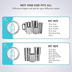 Compatible with Yeti Lids 20 oz Replacement Lid, 10 oz Lowball Lid, 10 oz Mug Lid, Ozark Trail Tumbler Lid and Other Replacement Lids for Tumblers. (20 oz 3 Pack)