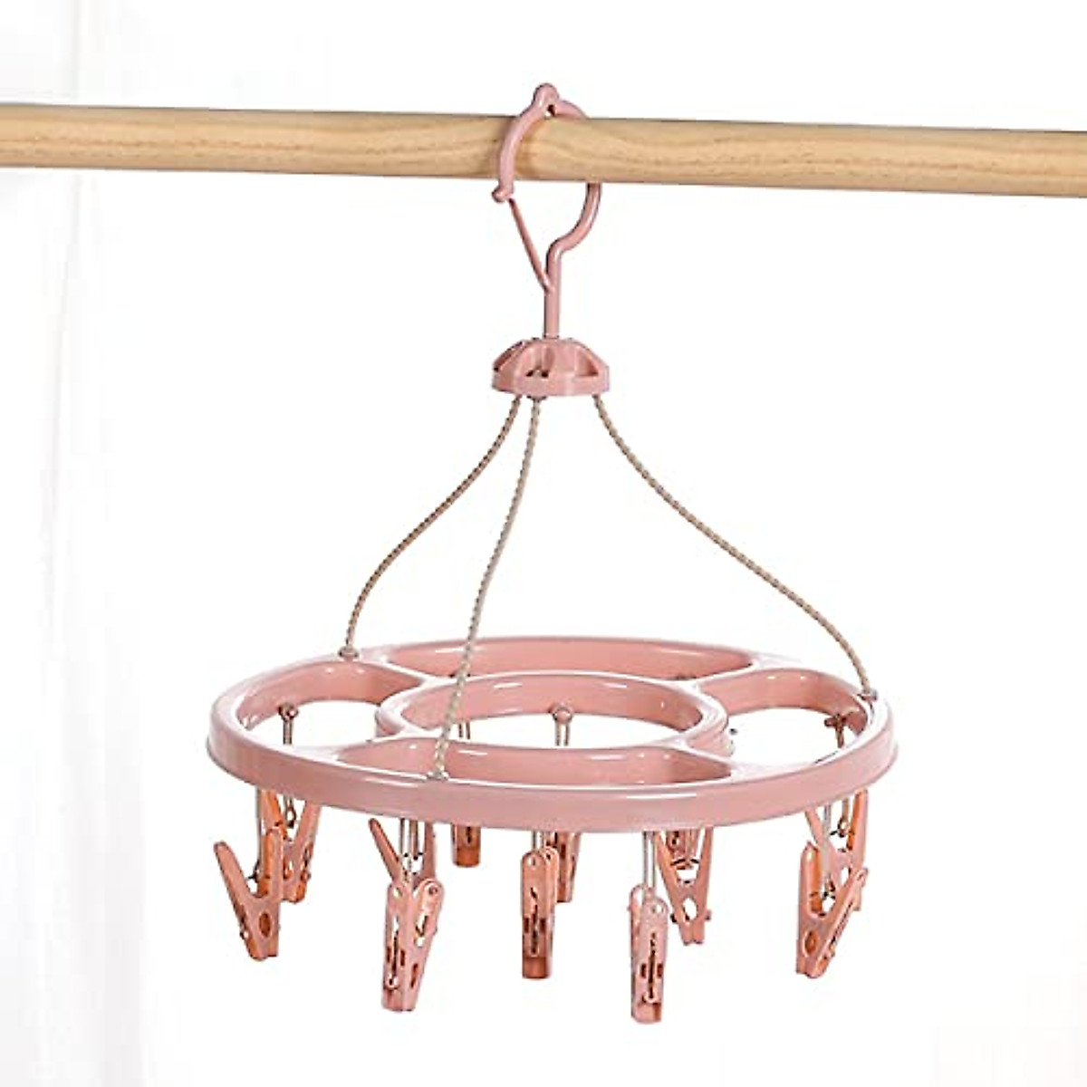 Ldirect Clip and Drip Laundry Hanger Drying Rack with 12 Clips (Light Pink)
