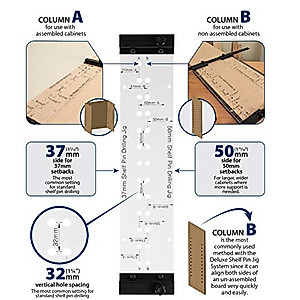 EZ Align Premium Shelf Pin Drilling Jig With 1/4" And 5mm Self Centering Drill Bits, Dual Sided Shelf Pin Jig for Easy Alignment On Both Sides Of The Shelf