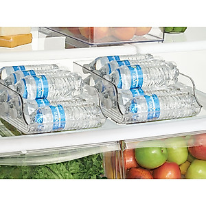iDesign Recycled Water Bottle Organizer Bin for Kitchen, Basement, Garage Fridge, Set of 1, Clear Plastic