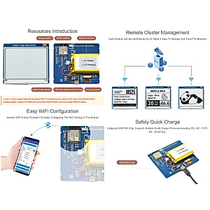 waveshare 4.2inch E-Paper Cloud Module 400×300 Pixels with Low Power Consumption WiFi Connectivity Wide Viewing Angle