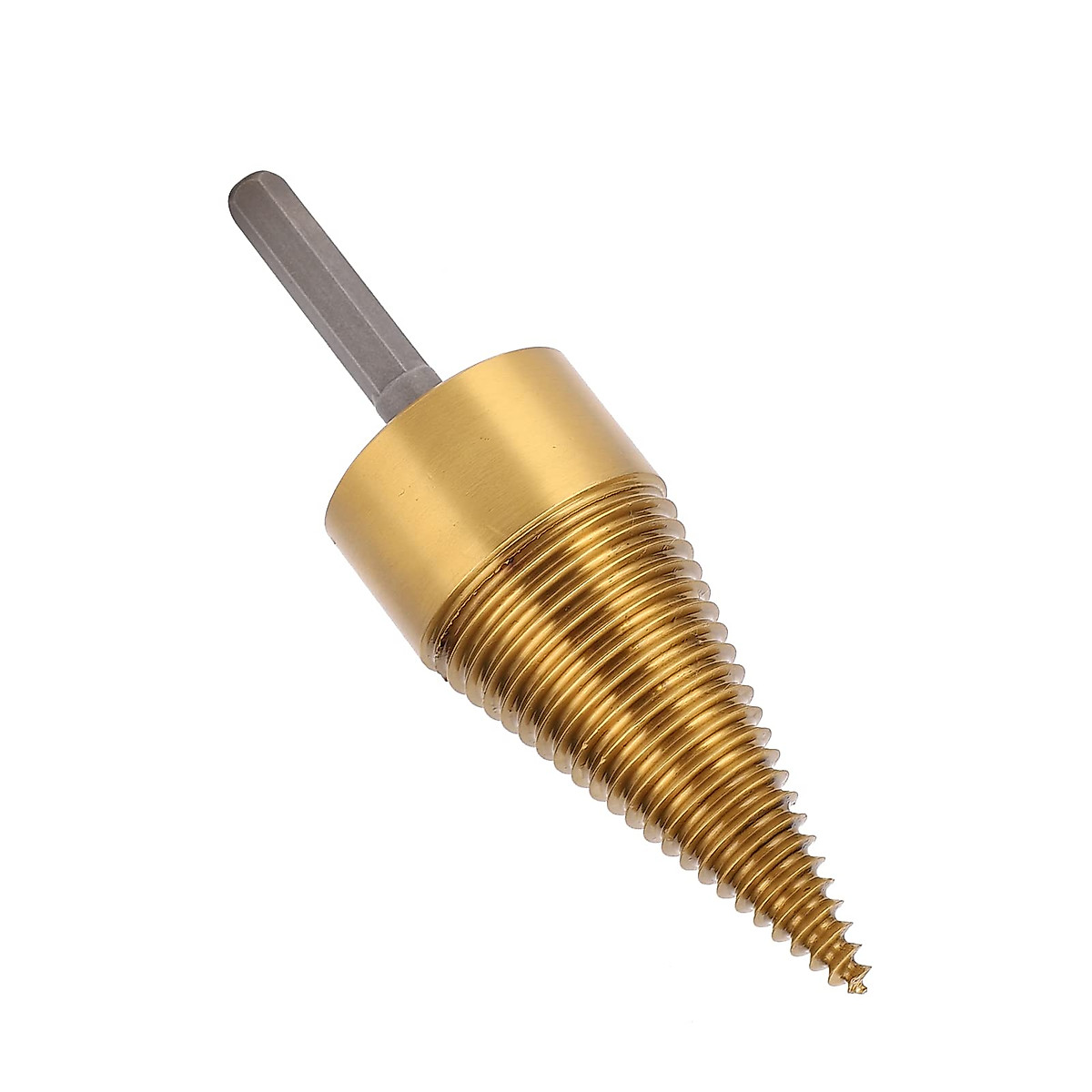 Hex Shank Drill Screw Cone, 42mm Ti Plating Split Tool Twist Firewood Splitter, Tree Stump Breaker Wood Cone Punch Drill Bit