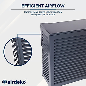 Airdeko's Mini Split AC Cover for Outside Units Sturdy Aluminum, Optimal Performance & Protection of Mini Split System Outdoor Condenser Compatible with Airdeko's Anti-Theft System (Charcoal, Large)