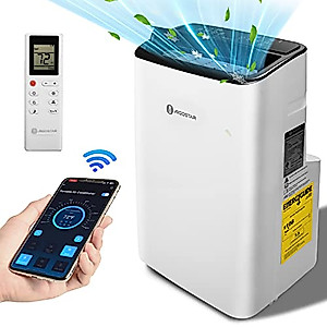 Aigostar 12000 BTU Smart Portable Air Conditioner, Dehumidifier, Fan, 4-in-1 AC Unit Room Up to 550 Sq.Ft, WIFI App & Remote Control,Works with Alexa/Google Assistant, 24H Timer, Window Kit, White