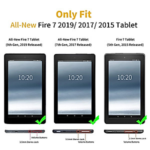 Case for All Amazon Kindle Fire 7 Tablet (9th/7th/5th Generation, 2019/2017/2015 Version), Multi-Angle Anti Slide Folio Stand Smart Cover for Amazon Kindle Fire 7 inch- Dandelion Floral