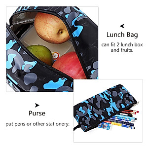 Goldwheat School Backpack for Boys Cool Camouflage Bookbags with Lunch Box Pencil Case 3pcs for Middle School