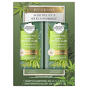 Herbal Essences Bio:Renew Sulfate Free Hemp + Potent Aloe Shampoo and Conditioner Set, 13.5 Fl Oz Each — Nourishes Dry Hair for Frizz Control, Paraben Cruelty Safe Color Treated (Pack of 1)