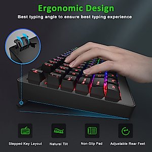 BlueFinger Wireless Gaming Keyboard, Rechargeable RGB Rainbow Backlit Gaming Keyboard, Compact 87 Keys Wireless Keyboard for Mac Laptop Computer PC Gamer