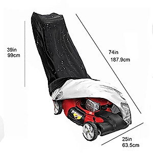 ShAiyOU Waterproof Lawn Mower Cover with Storage Bag Outdoor Garden Windproof Sun Protection Dustproof Universal Lawn Mower Cover 188 * 63.5 * 99cm