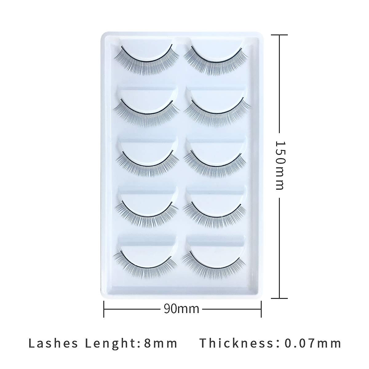 30 Pairs Practice Lashes for Lash Extensions Training Eyelash Extension Supplies Practice Strips Thin Band 8mm Mimic Natural Eyelash for Mannequin Head Tech Must Haves by EMEDA