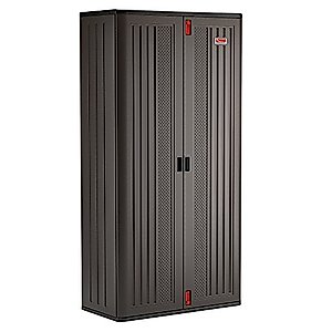 Suncast Commercial Mega Tall Cabinet Blow Molded 4 Shelf, Black