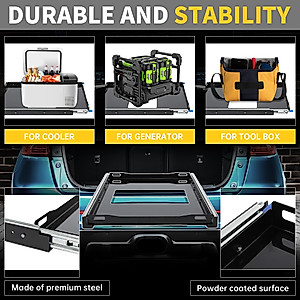 KUAFU Fridge Slide Compatible with 28 to 65L Fridges/Coolers, Universal Portable Vehicle Refrigerator Freezer Slide Mount, W/4 Buckle Straps, 280 LBS