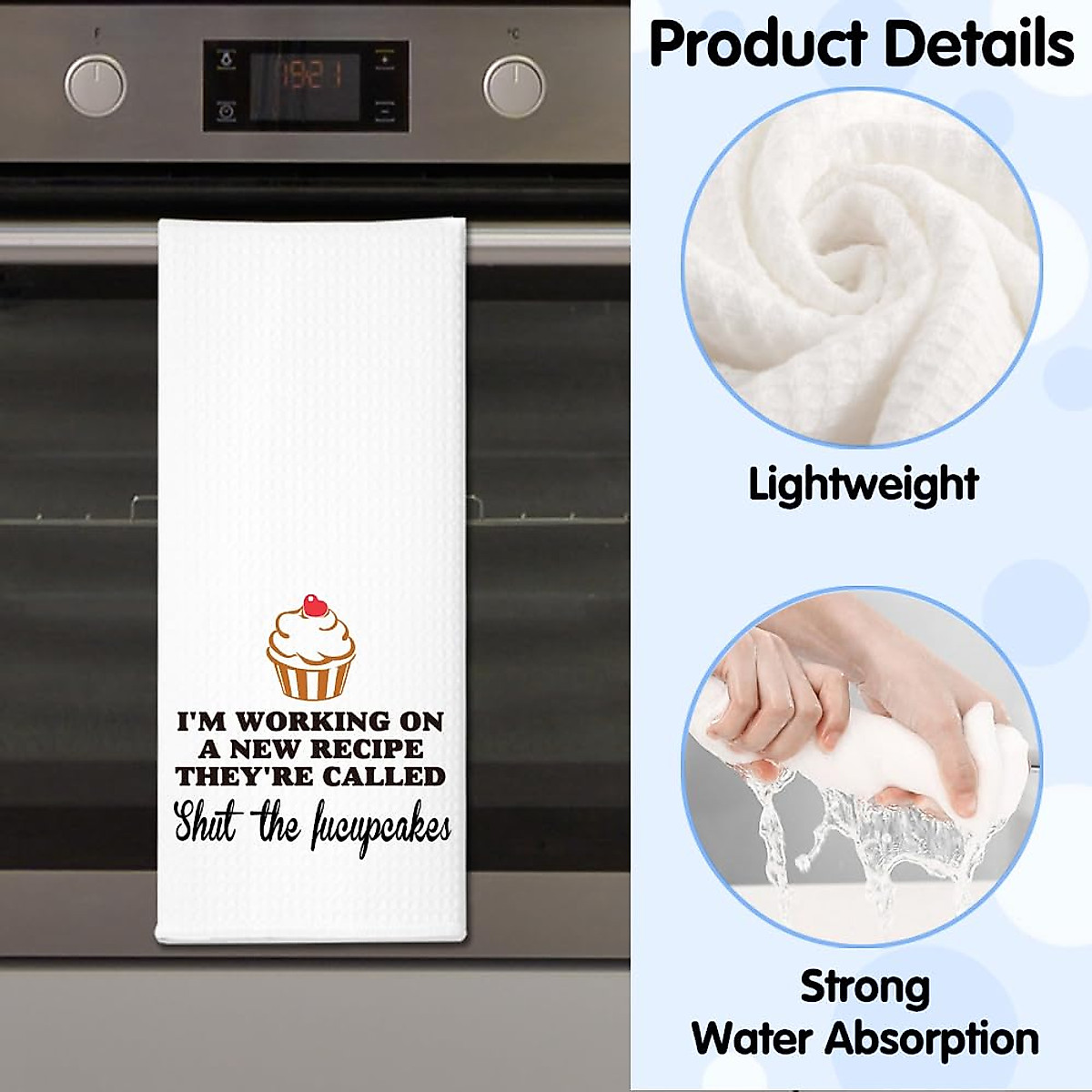 RZHV I'm Working on A New Recipe They're Called Shut Kitchen Towel, Funny Cake Housewife Dish Towel Gift for Women Sisters Friends Mom Aunty Hostess Cake Lover, Housewarming New Home