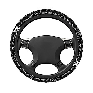 Supernatural Printed Car Steering Wheel Cover Anti-Slip Steering Wheel Protector Elastic Decoration Protector for Woman Man Car Accessories for Most Cars