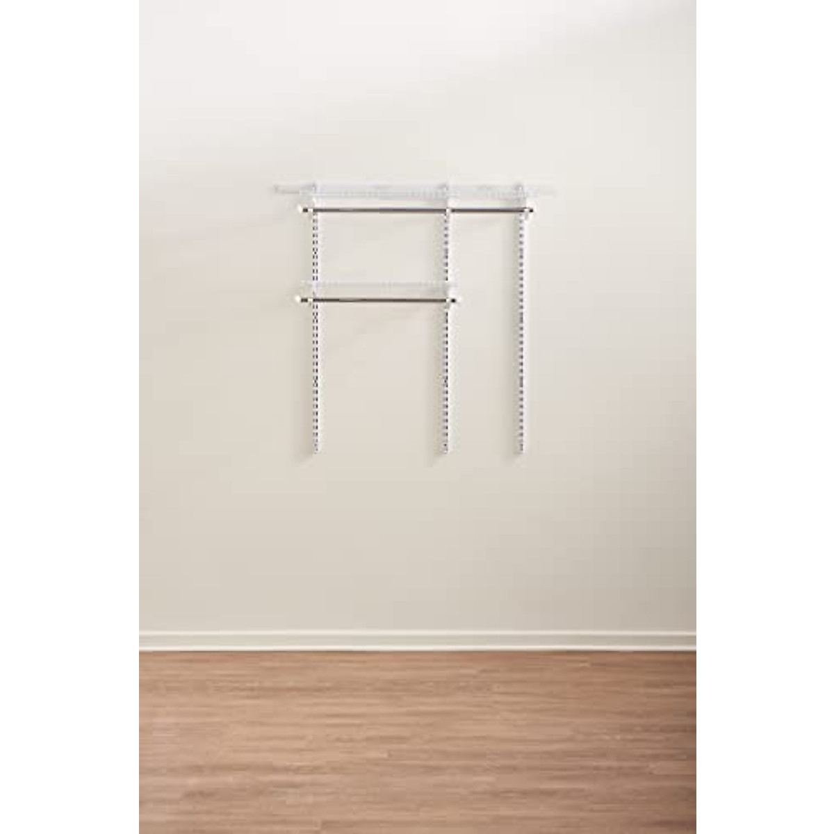 Rubbermaid Configurations Classic Closet Kit, White, 3-6 Ft., Wire Shelving Kit with Expandable Shelving and Telescoping Rods, Custom Closet Organization System, Easy Installation