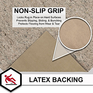 Mohawk Home 4' x 6' Non Slip Rug Pad Gripper 1/4 Thick Dual Surface Felt + Rubber Gripper - Safe for All Floors