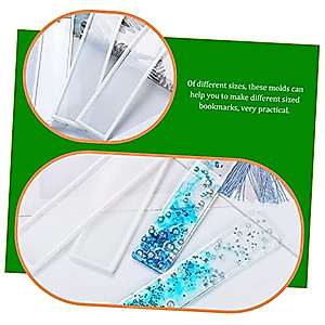 NUOBESTY 10pcs Bookmark Mold Silicone Tray Mold DIY Bookmarks Tray Resin Mold Jewelry Making Mould Personalized Bookmarks Silicone Bookmark Molds Silica Gel Bookmark Molds for Epoxy Resin