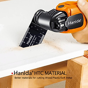 Hanida 56pcs Wood Oscillating Multitool Quick Release Saw Blades Compatible with Fein Multimaster Porter Cable Black & Bosch Decker Dremel Craftsman Ridgid Ryobi Makita Milwaukee Dewalt Rockwell