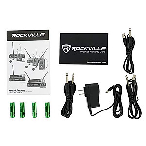 Rockville RWM81U Dual UHF Headset & Guitar Wireless Microphone System w/LCD