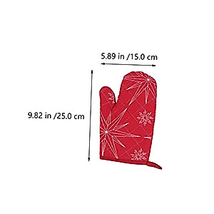 NOLITOY 4 Sets Gloves Set red Outfit red Pot Holders Silicone Pot Holder Oven mat Christmas Oven Mitts Kitchen Cushion Cloth Cooking Mitt Kitchen Microwave Mitt Baking Mitt Bread Dish Rack