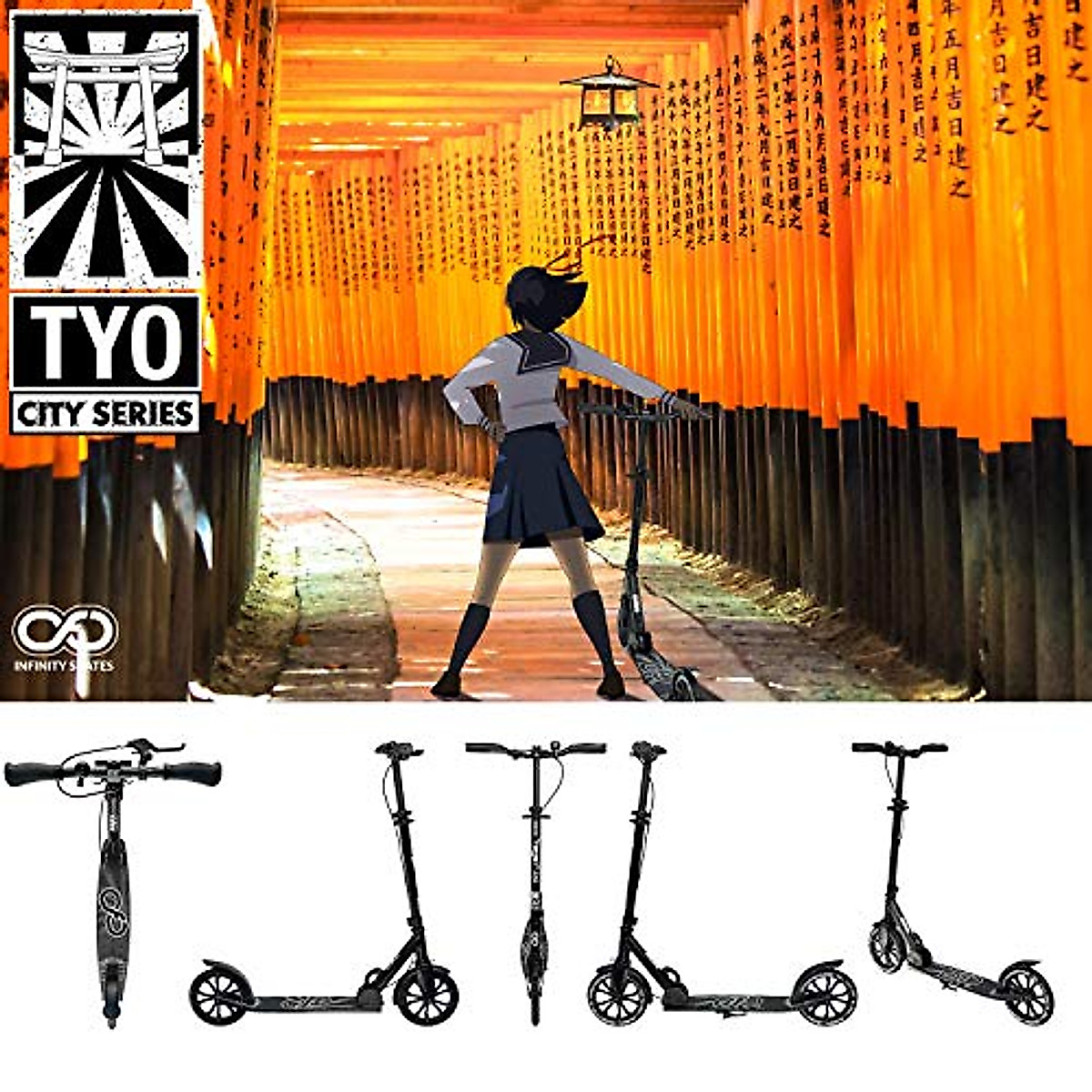 Crazy Skates Tokyo Foldable Kick Scooter (TYO) - Features Adjustable Height Handlebars, handbrake and Aluminum Deck City Series