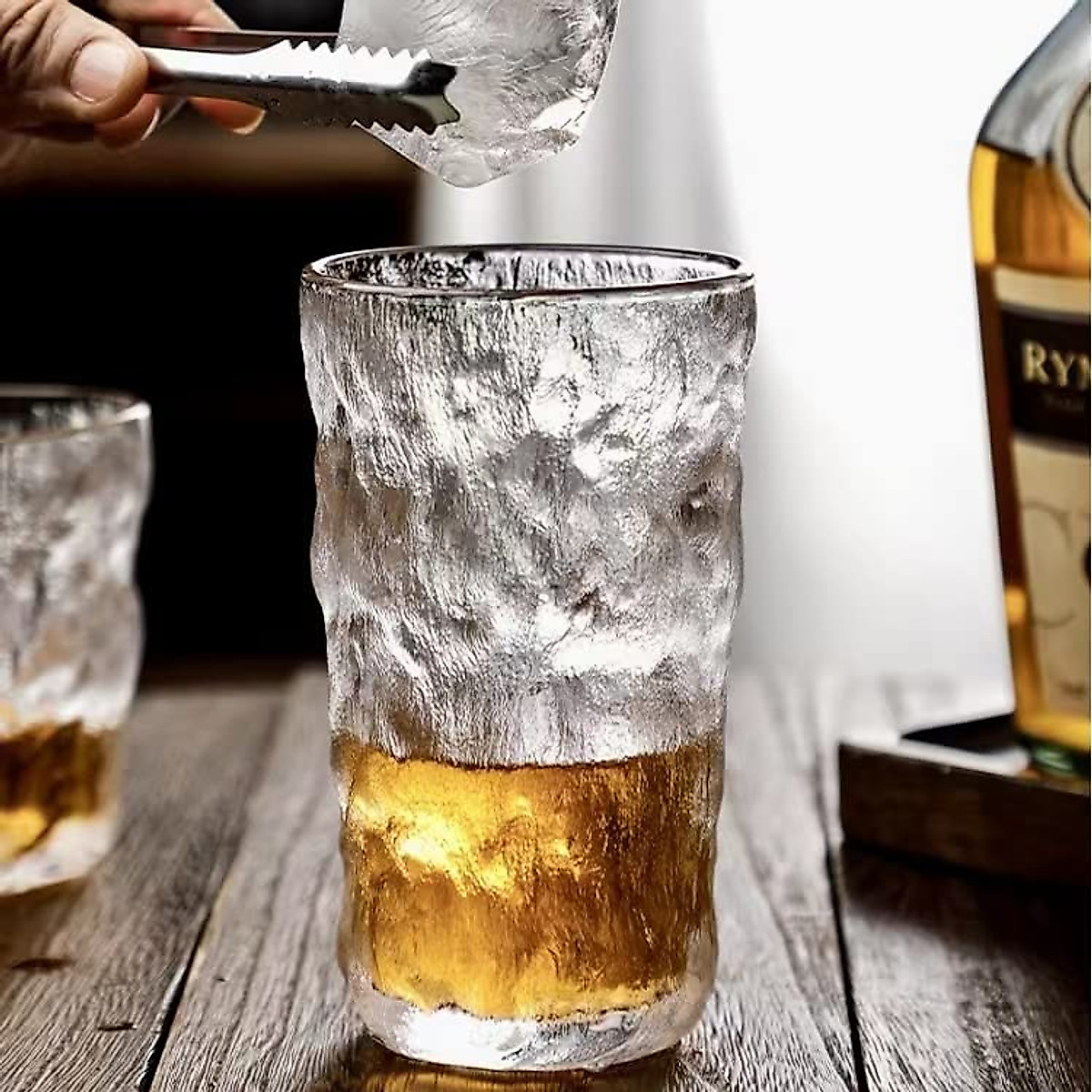 glass cupGlassware Water Cup Kitchen Cup Glassware Glacier Patternwater glass water glass(Glacier White)