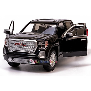 Motor Max 2019 GMC Sierra 1500 Denali Crew Cab Pickup Truck, Black 79362BK - 1/27 Scale Diecast Model Toy Car,unisex-children