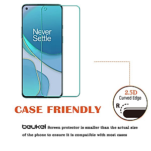 beukei 4 Pack Screen Protector Tempered Glass Compatible for OnePlus 8T / 8T Plus 5G, 9H Hardness, Anti Scratch, Bubble Free