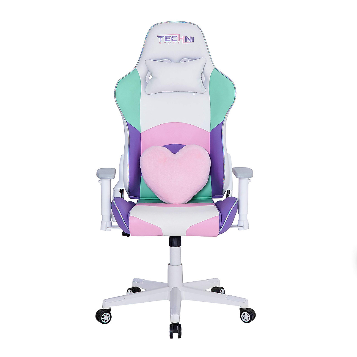 Techni Sport Gaming Chair Collection - Office Chair - Gaming Computer Chair - Recliner Chair - Back Support - Ergonomic & Adjustable - Lumbar Support Leather Gaming Chair (TS42, Multicolor)