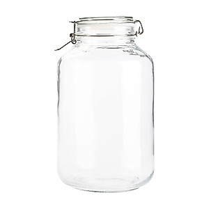 Tebery 2 Pack Clear Mason Glass Jar 135¼ Ounce (4 Liter) Airtight Canning jars with Lids for Fermenting, Preserving, Bulk Dry Food Storage