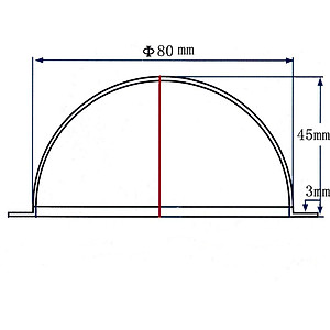 Ricrrover Diameter 3.15inch/80mm w/ 4 Holes Clear Acrylic Flange Plastic Hemisphere Indoor/Outdoor CCTV Replacement Clear Dome Camera Cover Security Dome Camera Housing