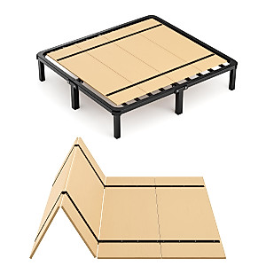 Imperius Foldable Box Spring, Bunkie Board, Bed Support Slats, Bed Boards for Under, Full 60 x 48 in