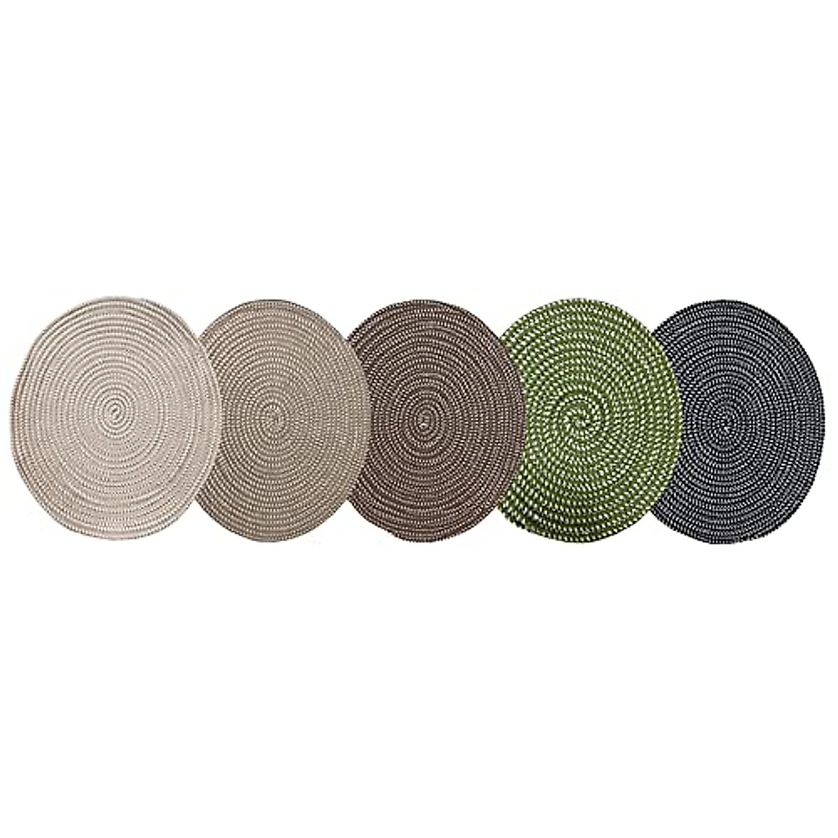 Hand Woven Round Area Rugs Living Room Bedroom Study Computer Chair Cushion Base Mat Round Carpet Lifts Basket Swivel Chair Pad Coffee Table Rug(2' Round, Light Camel)