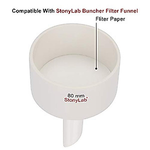 StonyLab Quantitative Filter Paper Circles, 74mm Diameter Cellulose Filter Paper with 20 Micron Particle Retention Medium Filtration Speed, Pack of 100