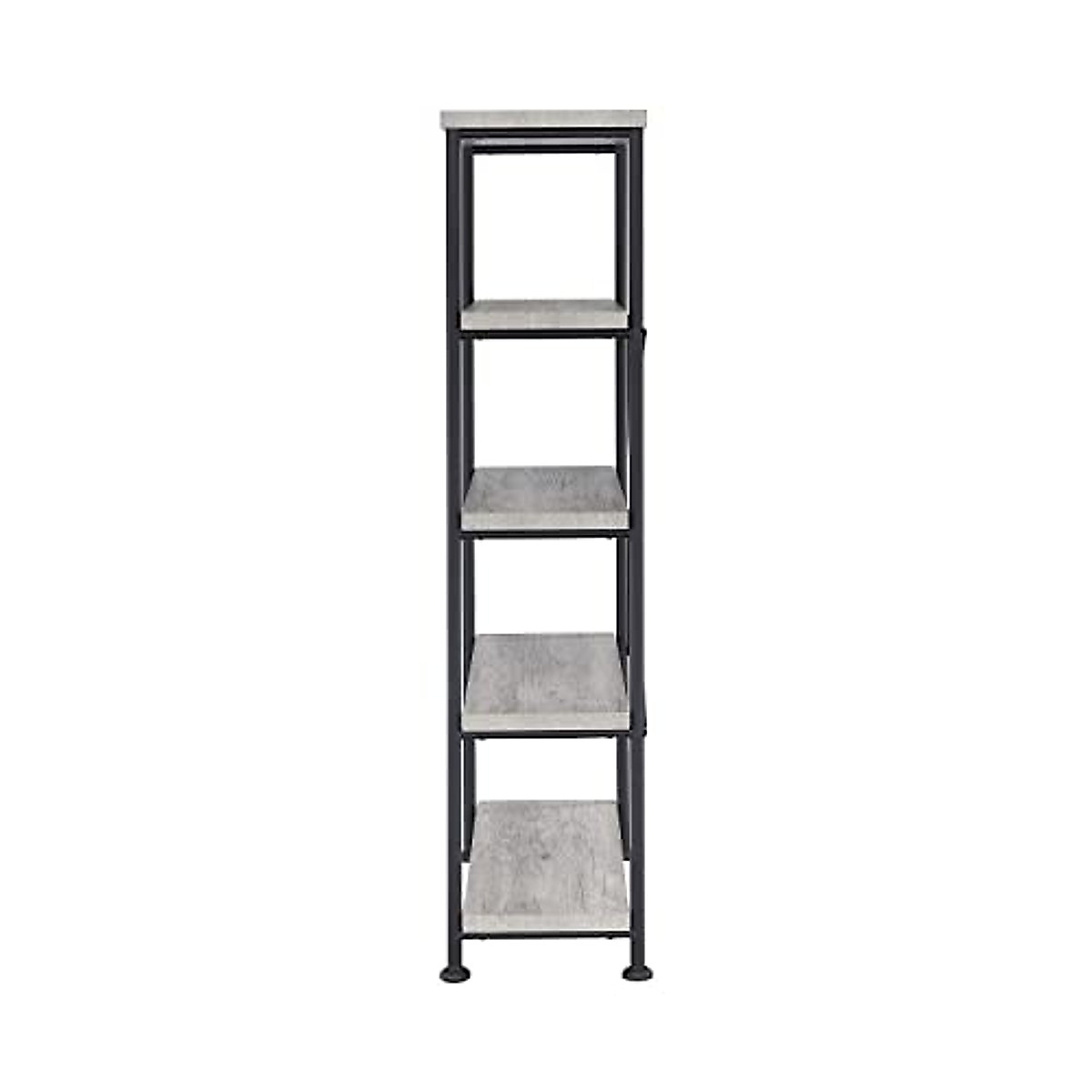 Coaster Furniture Analiese Rustic Industrial 4 Shelf Bookcase Bookshelf Etagere Composite Wood Shelves Metal Frame Gray Driftwood Black 801546