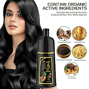 ALEXTREME Black Hair Dye, Hair Dye Color Shampoo Beauty Nourishes Long Lasting Care for Men Women Home Salon