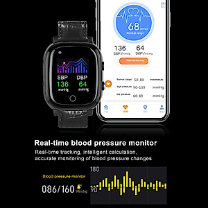 Elderly GPS Smart Watch Phone, 4G Heart Rate Blood Pressure Monitoring Smartwatch, 1.3" Touch Screen Camera Anti-Lost SOS Safety Fence Waterproof for Dementia Alzheimer's Christmas Birthday Gift