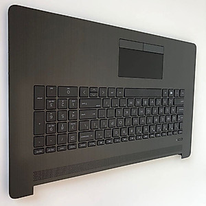 wzqrps Replacement Laptop Upper Case Palmrest Backlit Keyboard Non-PTP Touchpad Assembly Part for HP 17 by/CA L22749-001 Gray