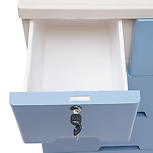 WDZCZDoo Plastic Drawers Dresser, Storage Cabinet with 6 Drawers, Closet Drawers Tall Dresser Organizer, Vertical Clothes Storage Tower for Clothes, Toys, Playroom, Bedroom Furniture (Blue)