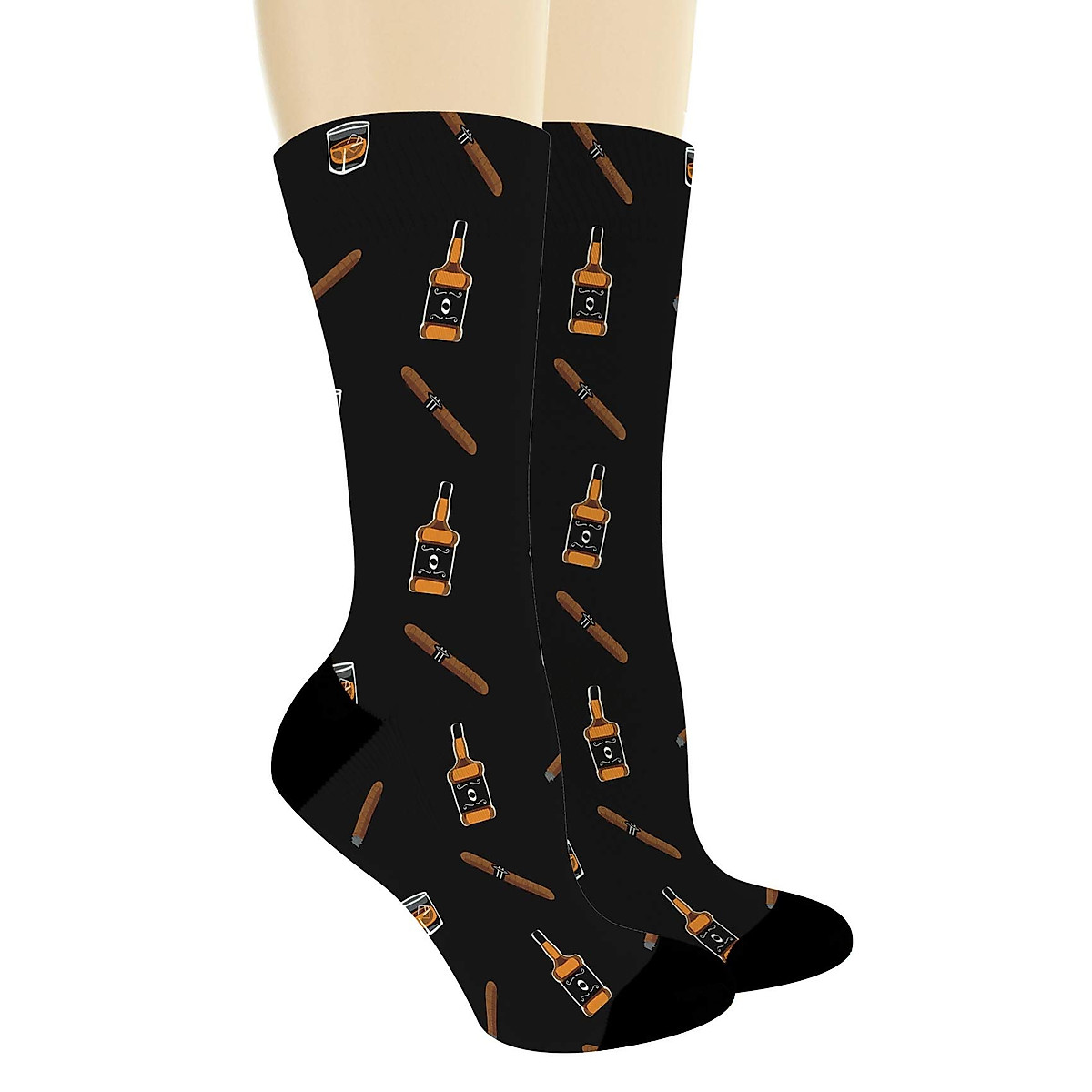Whiskey Related Gifts Whiskey Socks for Men and Women Celebration Socks 1-Pair Novelty Crew Socks