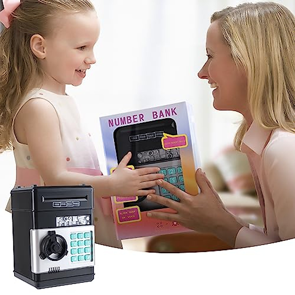 Piggy Bank Cash Coin ATM Bank Electronic Coin Bank for Teens Girls Toy Ages 3-12 Children with Password Lock, Gift and Creative Idea for Girls3.4.5.6.7.8.9.1011 Years Old